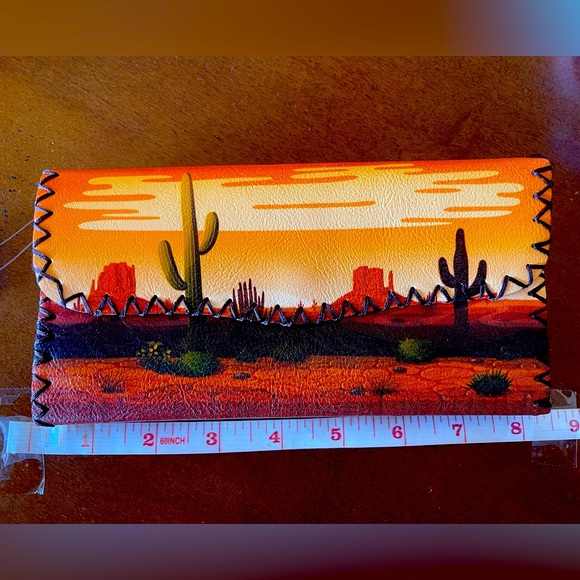 Bags | Nwt Gorgeous Vegan Leather Sunset Themed Wallet | Poshmark